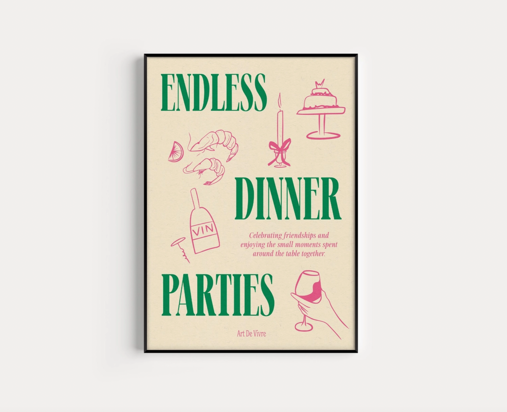 Endless Dinner Parties A4 Print – Bloom & Brew